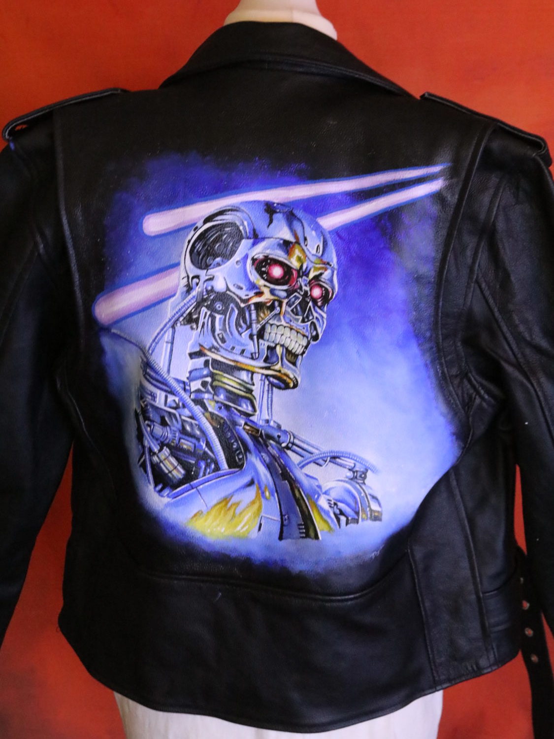 'Terminator' Hand-Painted Leather Jacket | Leather Shop